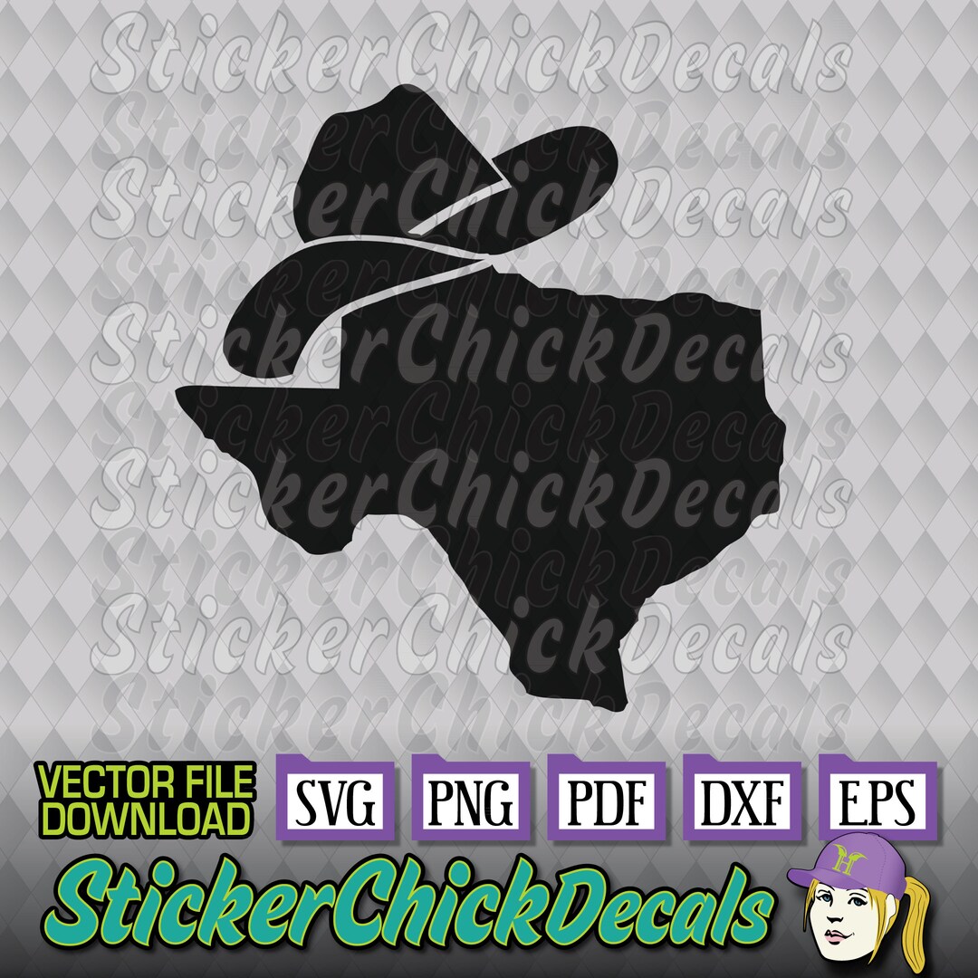 Cowboy Hat Texas State Vector Cut File for Cutting Eps Svg Png Pdf Dxf ...