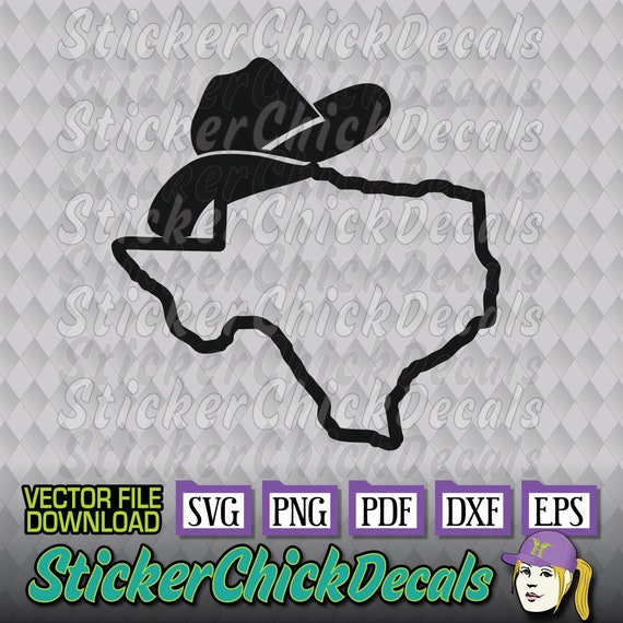 Cowboy Hat Texas State Outline Vector Cut File for Cutting Eps | Etsy