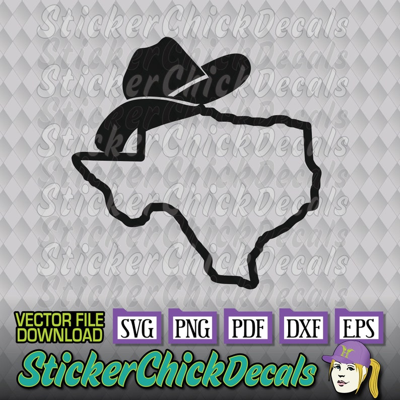 Cowboy Hat Texas State Outline Vector Cut File for Cutting Eps | Etsy