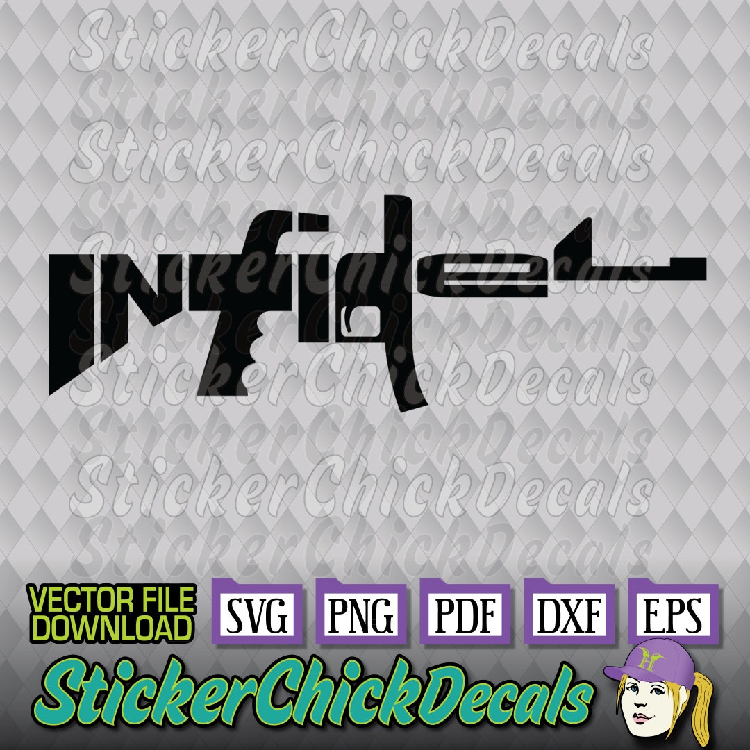 Infidel Rifle Vector Cut File for Cutting - Eps Svg Png Pdf Dxf ...