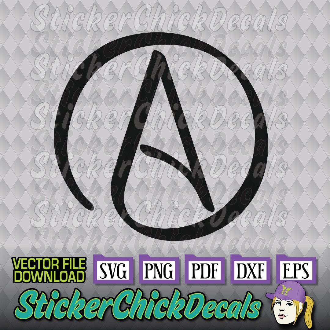 Atheist Symbol - Religious Icon Atheism Vector Cut File Cutting Eps Svg ...
