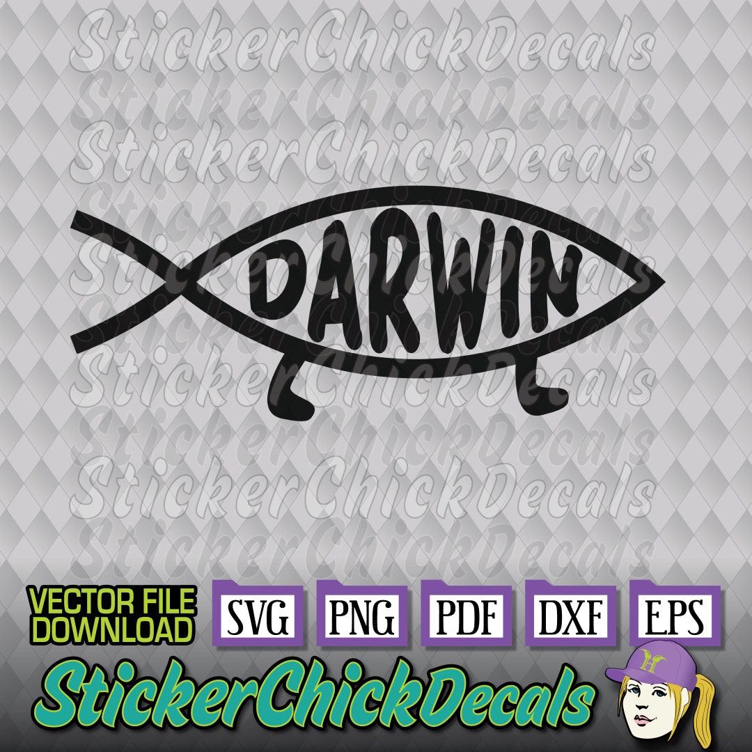 Darwin Fish With Feet ICTHYS Religious Icon Vector Cut File Cutting Eps ...