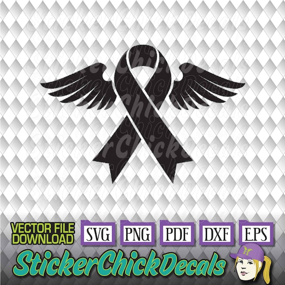 Ribbon With Wings Winged Ribbon Awareness Vector Cut File | Etsy