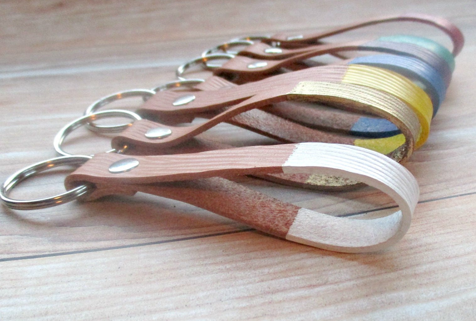 Custom Color Leather Keychains Leather Key Fob Leather Key - Etsy
