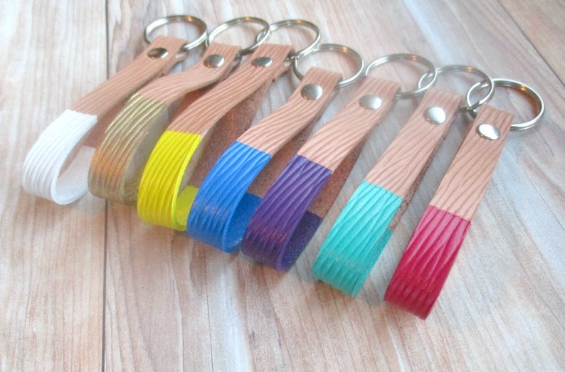 Custom Color Leather Keychains Leather Key Fob Leather Key - Etsy