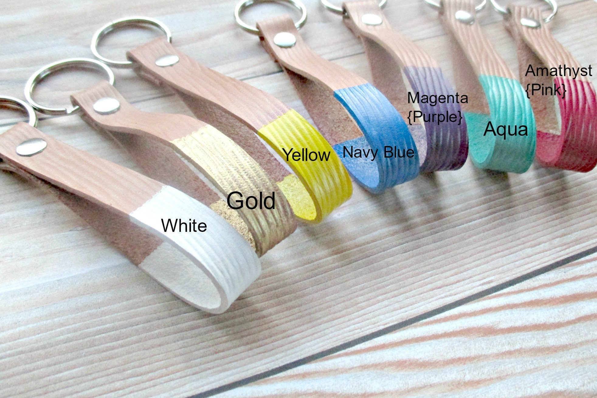 Custom Color Leather Keychains Leather Key Fob Leather Key - Etsy