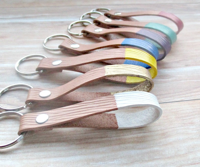 Custom Color Leather Keychains Leather Key Fob Leather Key - Etsy