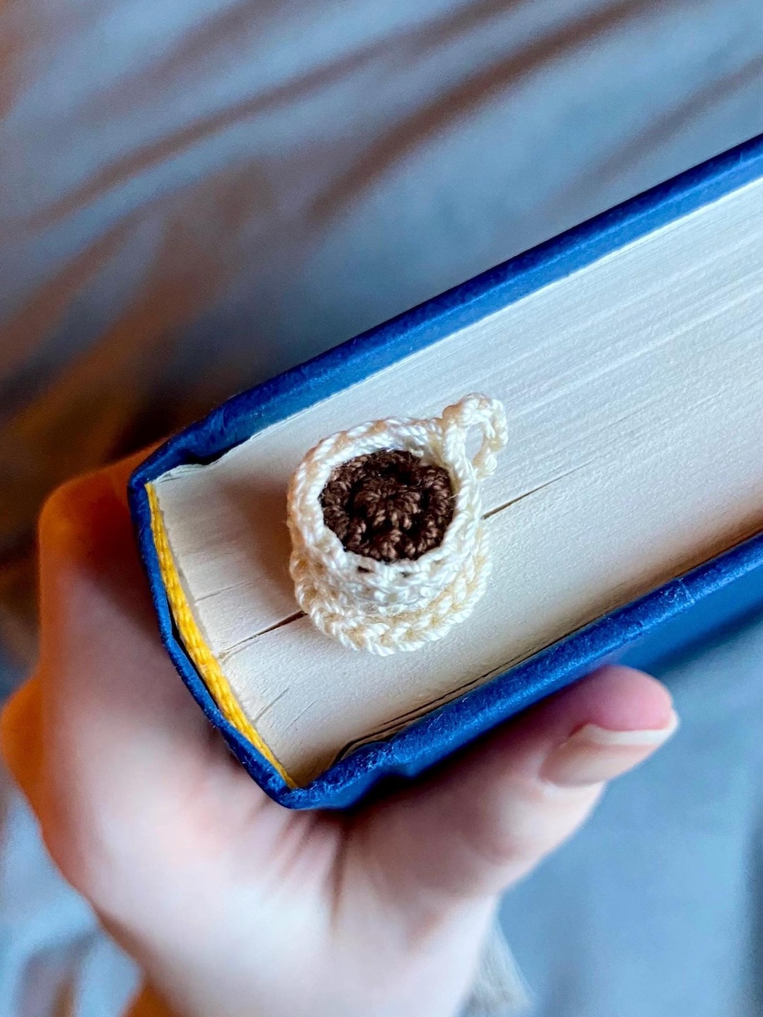Coffee Cup Bookmark // Cozy Coffee Lovers Crochet Gift - Etsy