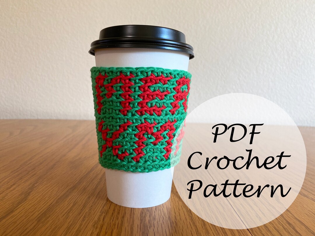 Merry XMas Cup Cozy // Patrón acogedor de copa navideña reutilizable ...