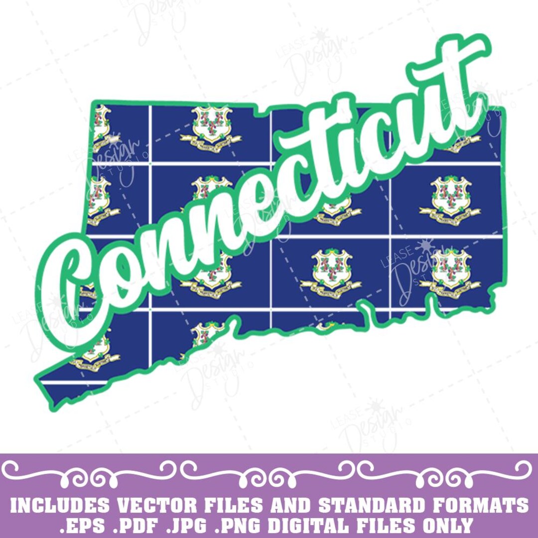 Connecticut Color State Vector Graphic Bundle, Connecticut Eps ...