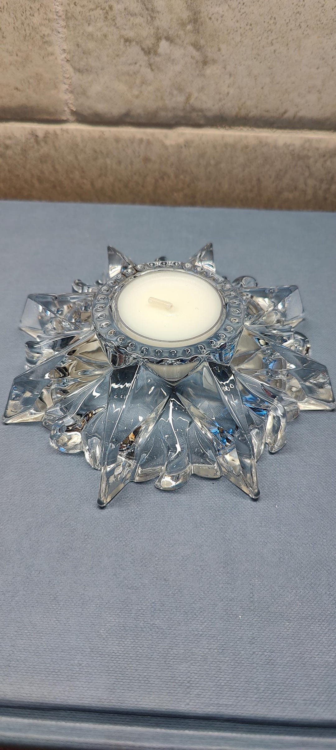 Vintage Lead Crystal Tealight Holder - Etsy