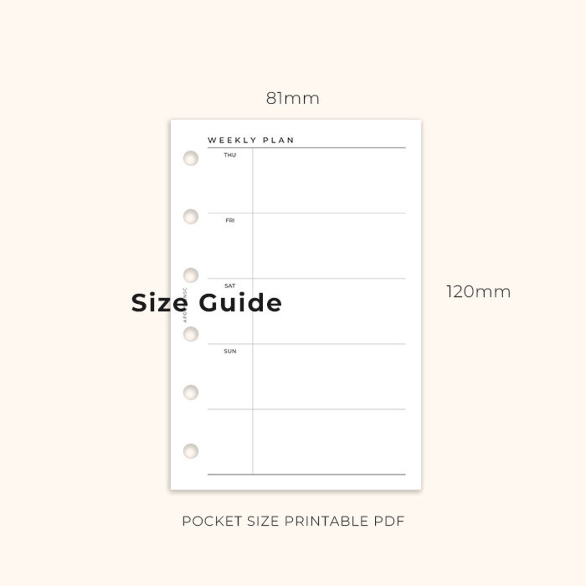 Weekly Plan Insert Pocket Size Printable, Planner Insert for Pocket ...
