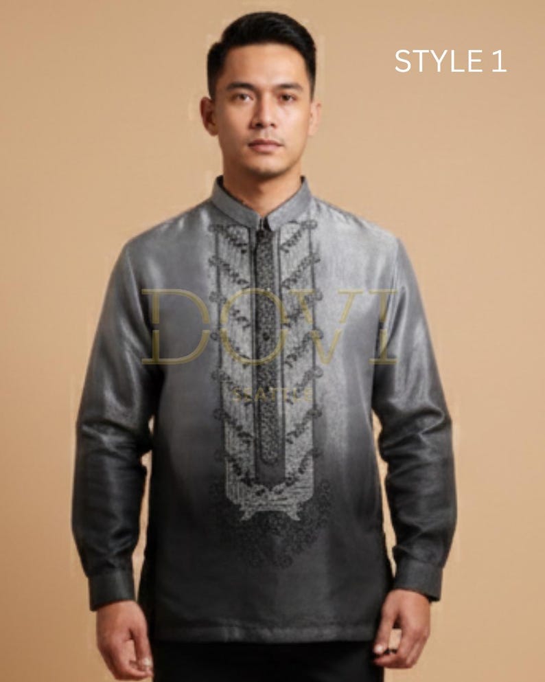 Gray Ombre Barong Tagalog - Modern Filipino Formal Wear - Etsy