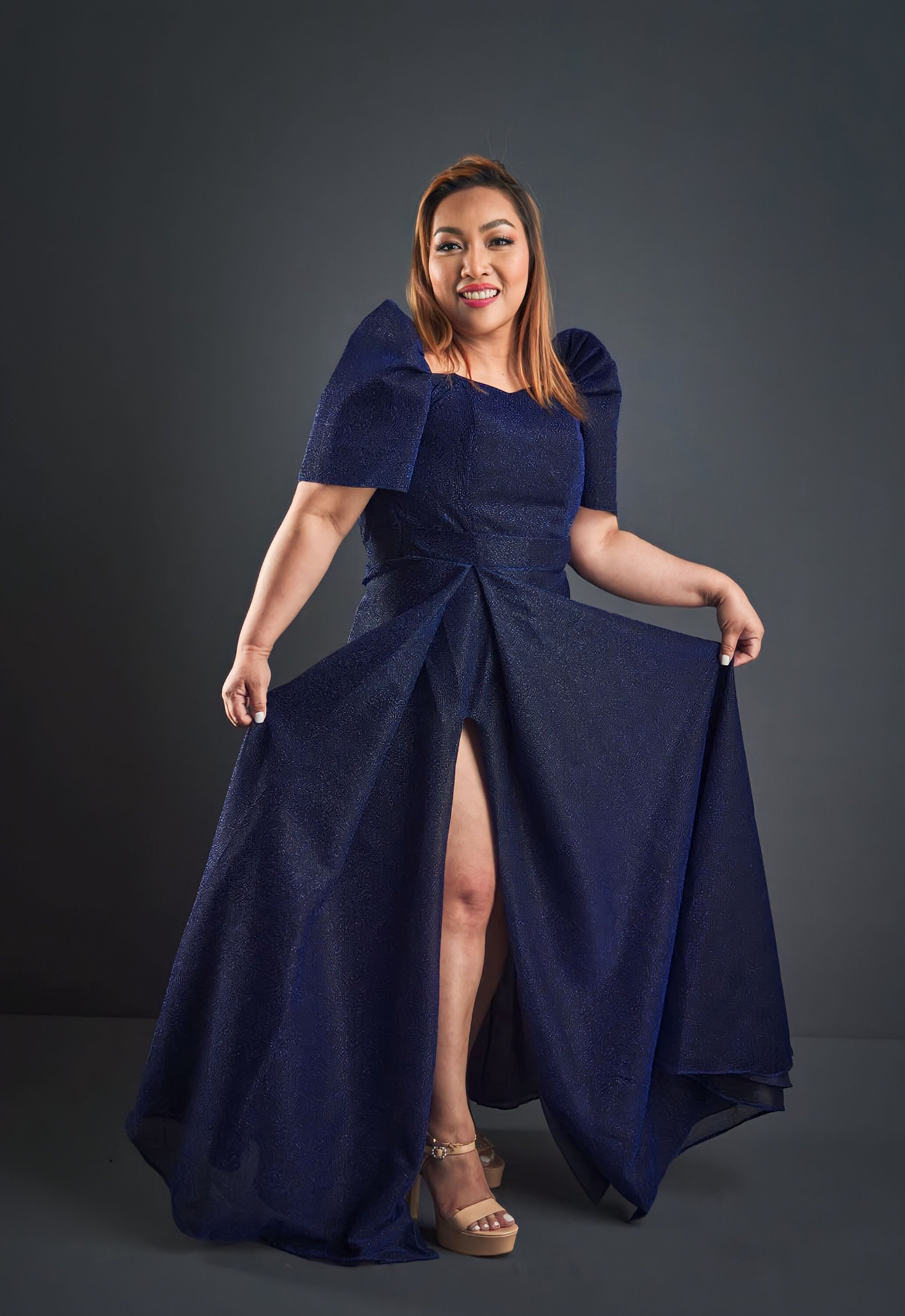 Elegant Silver Sparkly Filipiniana Corset Dress - Small Size Modern ...