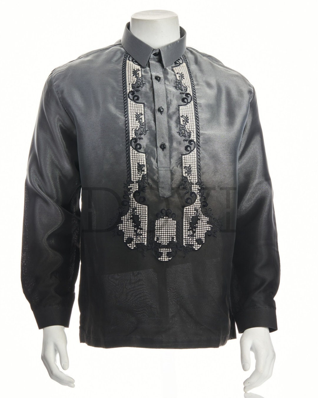 Modern Gray Ombre Barong Tagalog XL: Filipino Formal Wear for Men ...