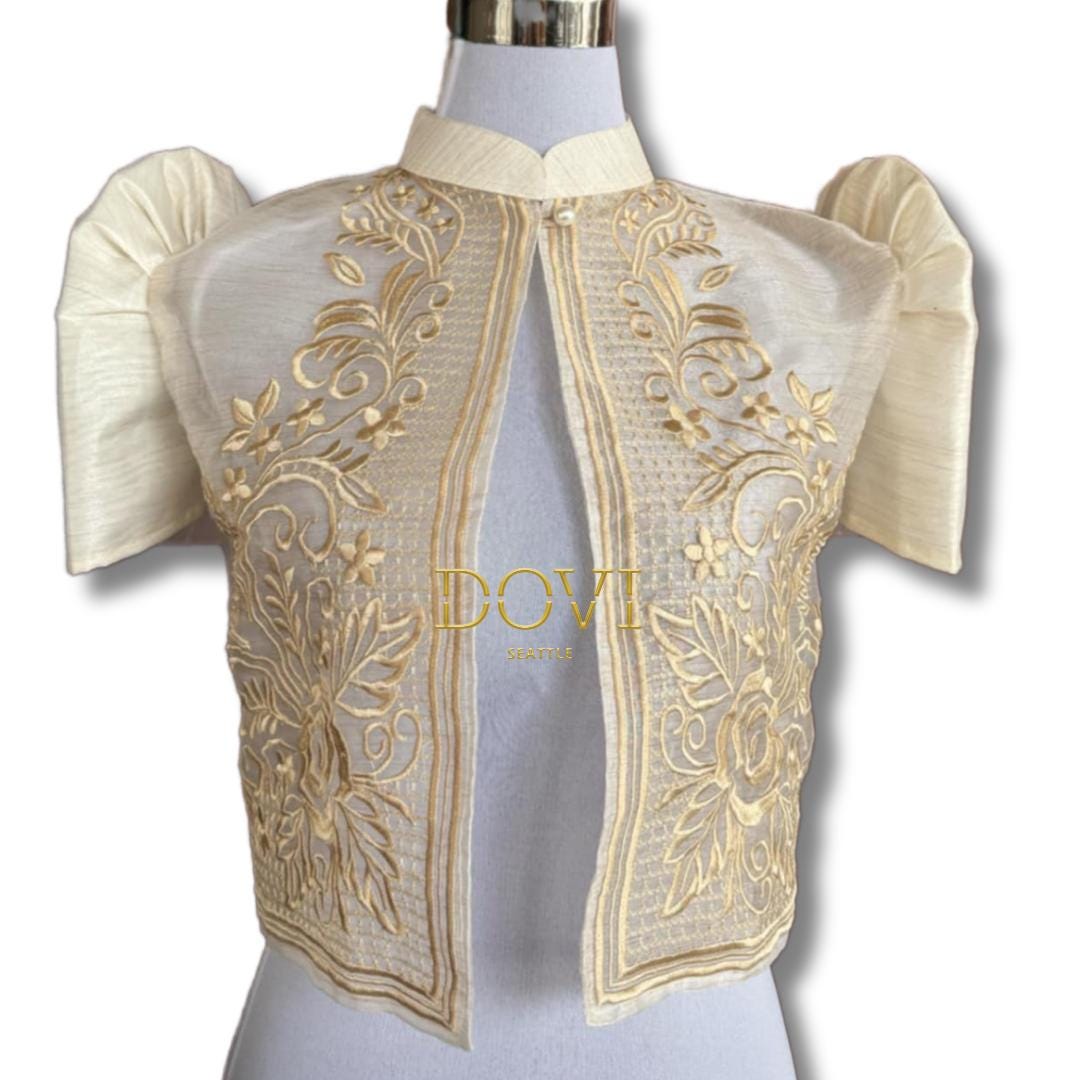 Modern Filipiniana Bolero Butterfly Sleeves With Ethnic Embroidery ...