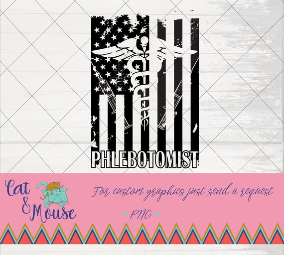 Phlebotomist Caduceus Symbol Needles Eroded Flag American Flag | Etsy