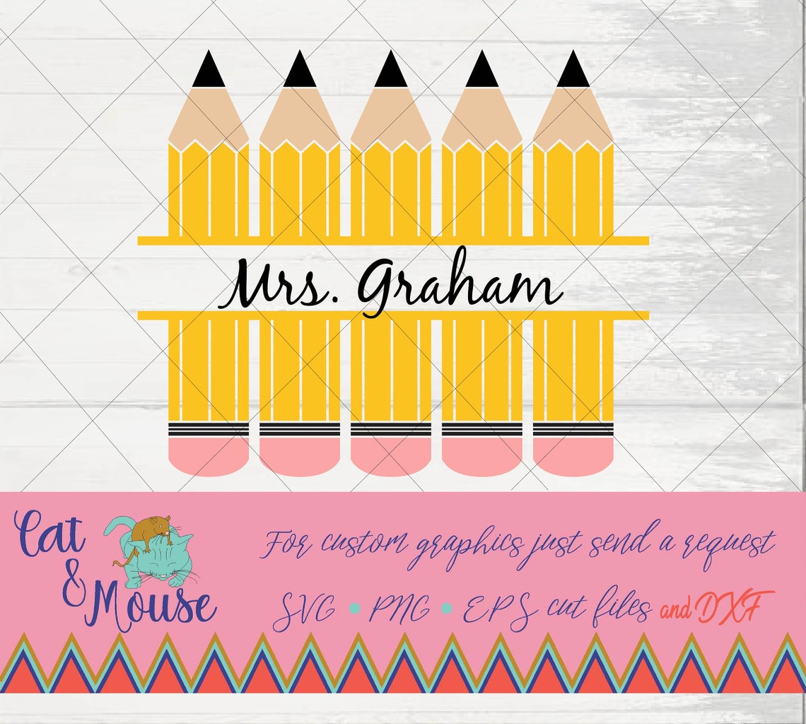 Teacher Monogram Pencils SVG Cricut Cut Files SVG Shirt SVG - Etsy