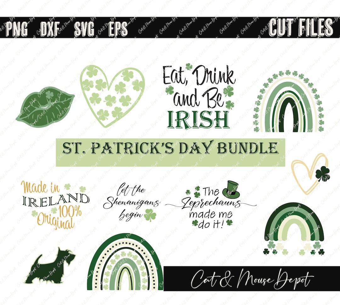 St. Patricks Day Bundle SVG; Cricut Cut Files; Shirt SVG; PNG ...