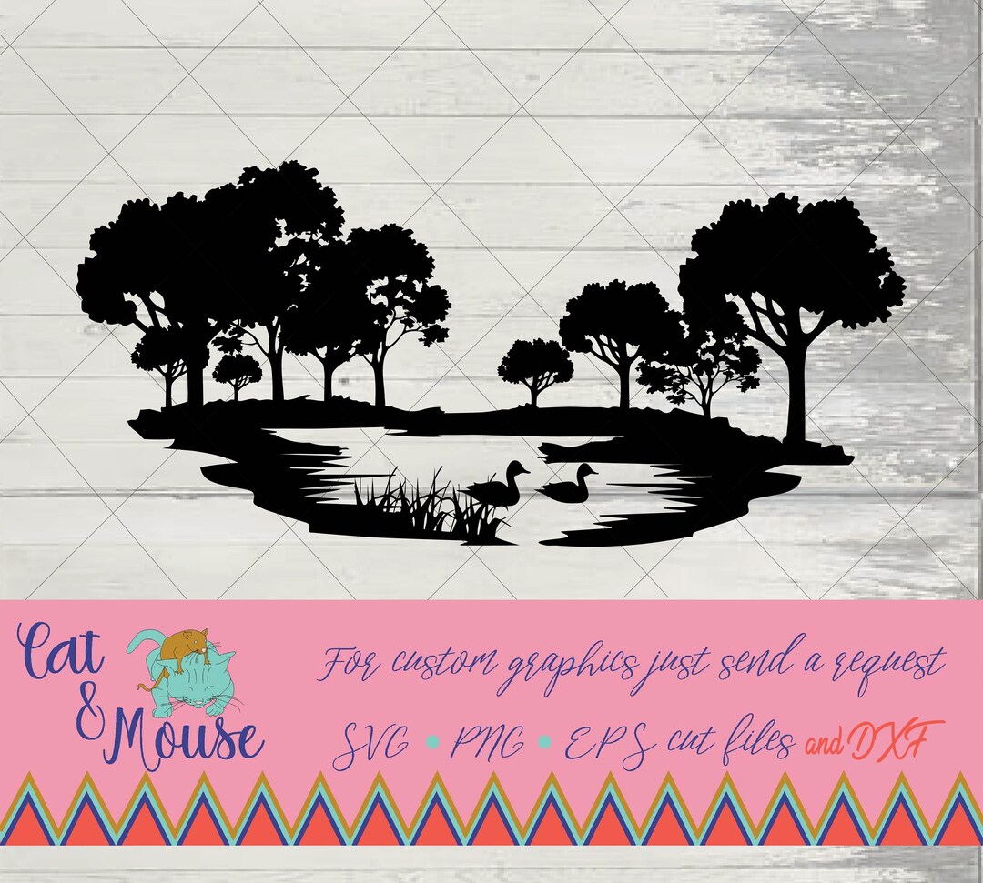 Pond Scenery With Ducks SVG; Cricut Cut Files; SVG; Shirt SVG - Etsy