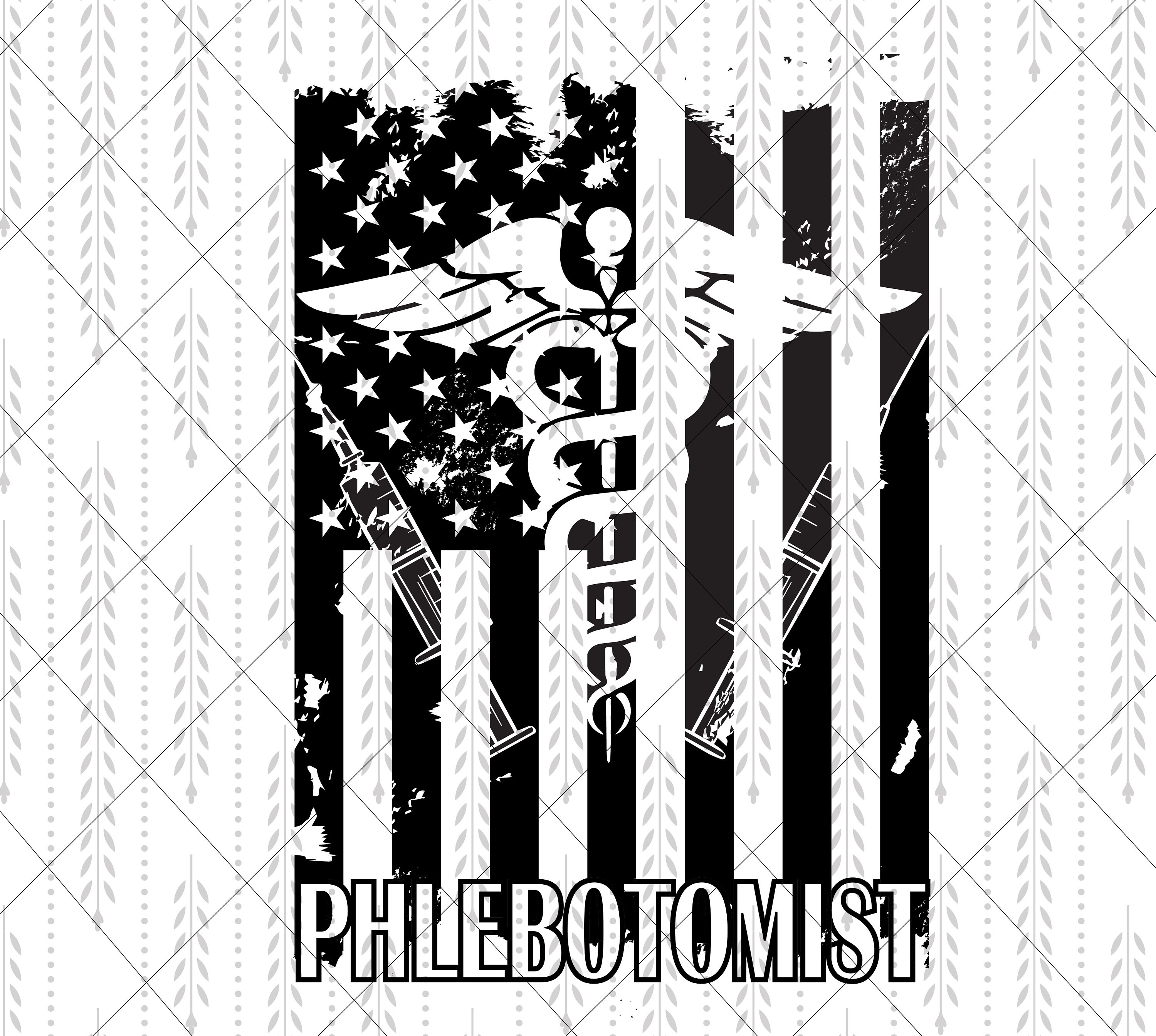 Phlebotomist Caduceus Symbol Needles Eroded Flag American Flag | Etsy