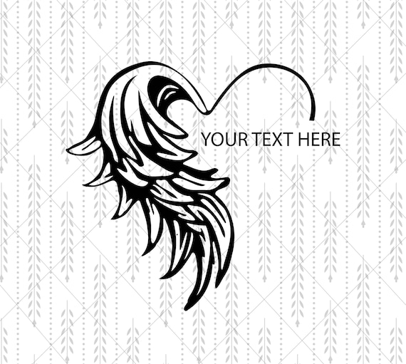 Heart Angel Wings Text