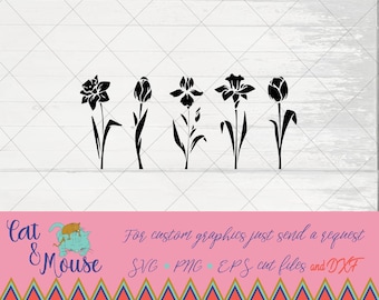 Flower Stems Svg - Etsy
