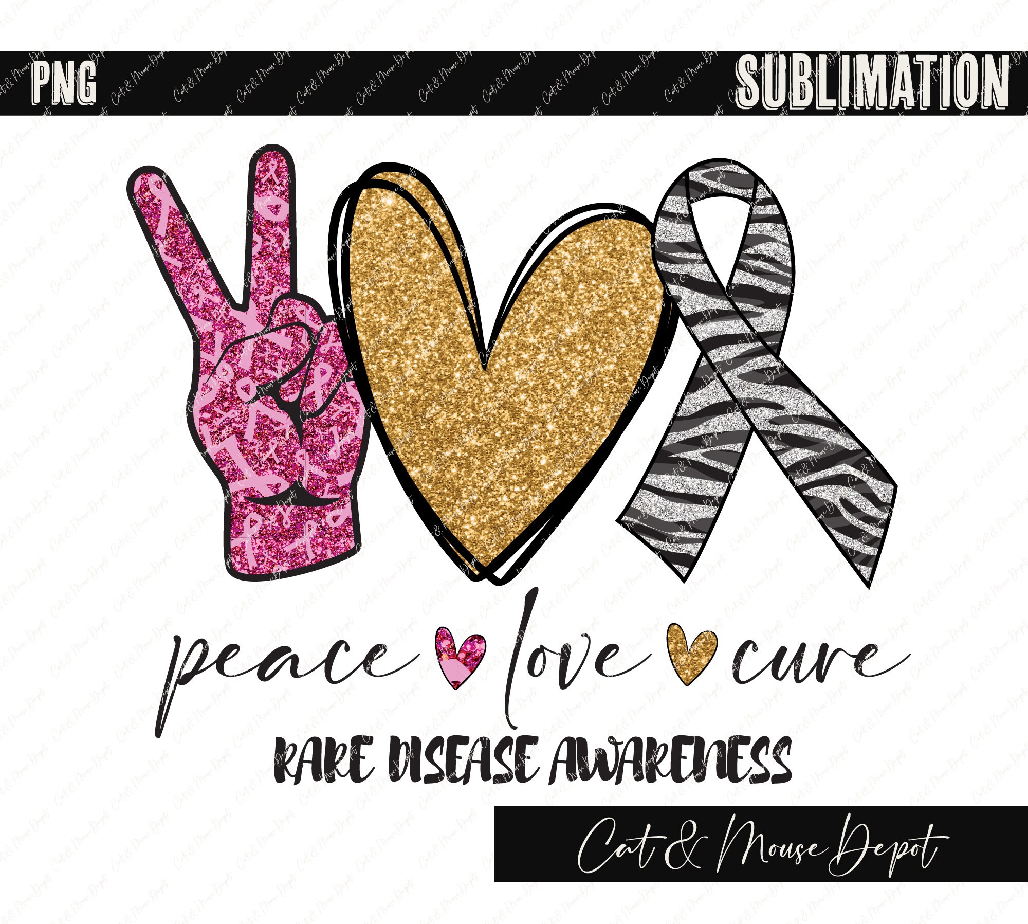 Peace Signs And Hearts And Zebra Print