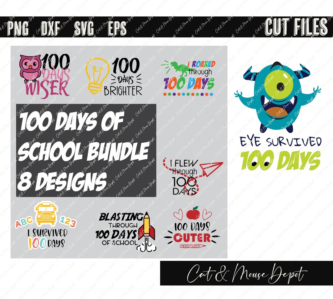 Eye Survived 100 Days of School Monster, 100 Days Wiser, 100 Days Cuter ...