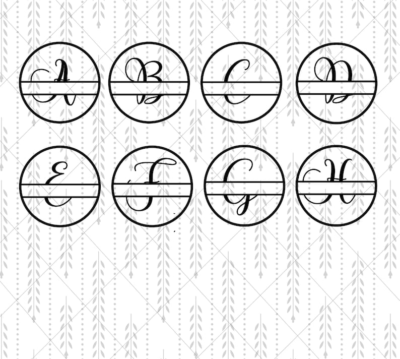 Split Circle Monogram Alphabet SVG Cricut Cut Files SVG | Etsy