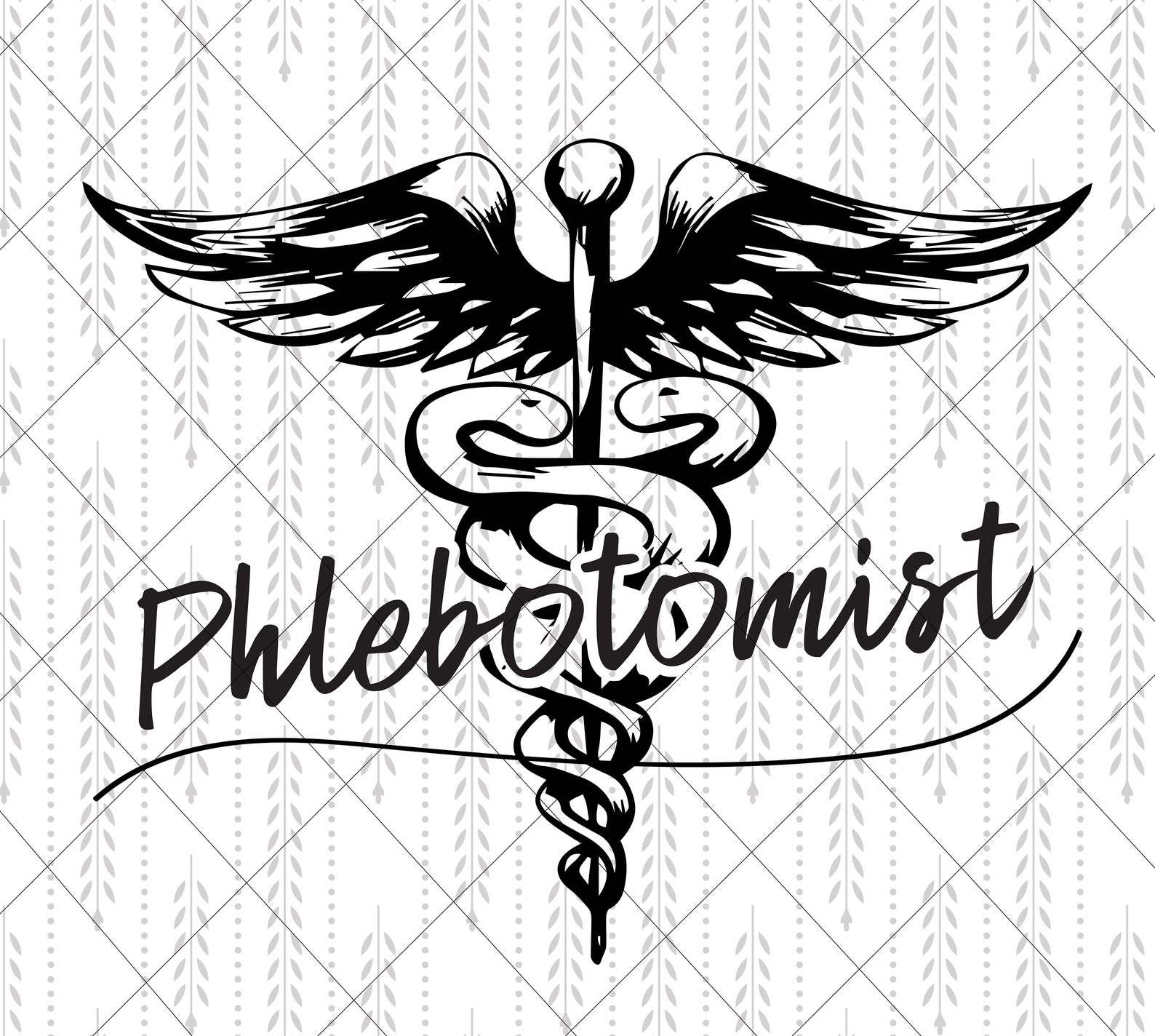 Phlebotomist Caduceus Symbol Sublimation Png File - Etsy