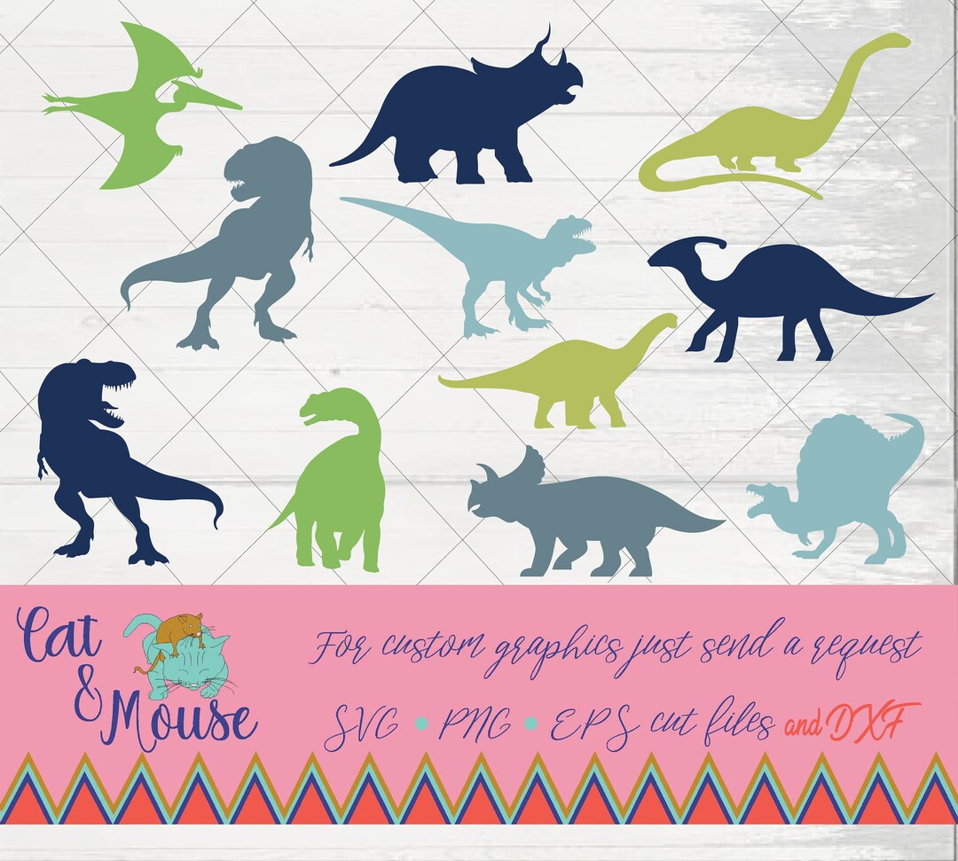 Dinosaur Bundle, T-rex, Triceratops, Brachiosaurs SVG; Cricut Cut Files ...