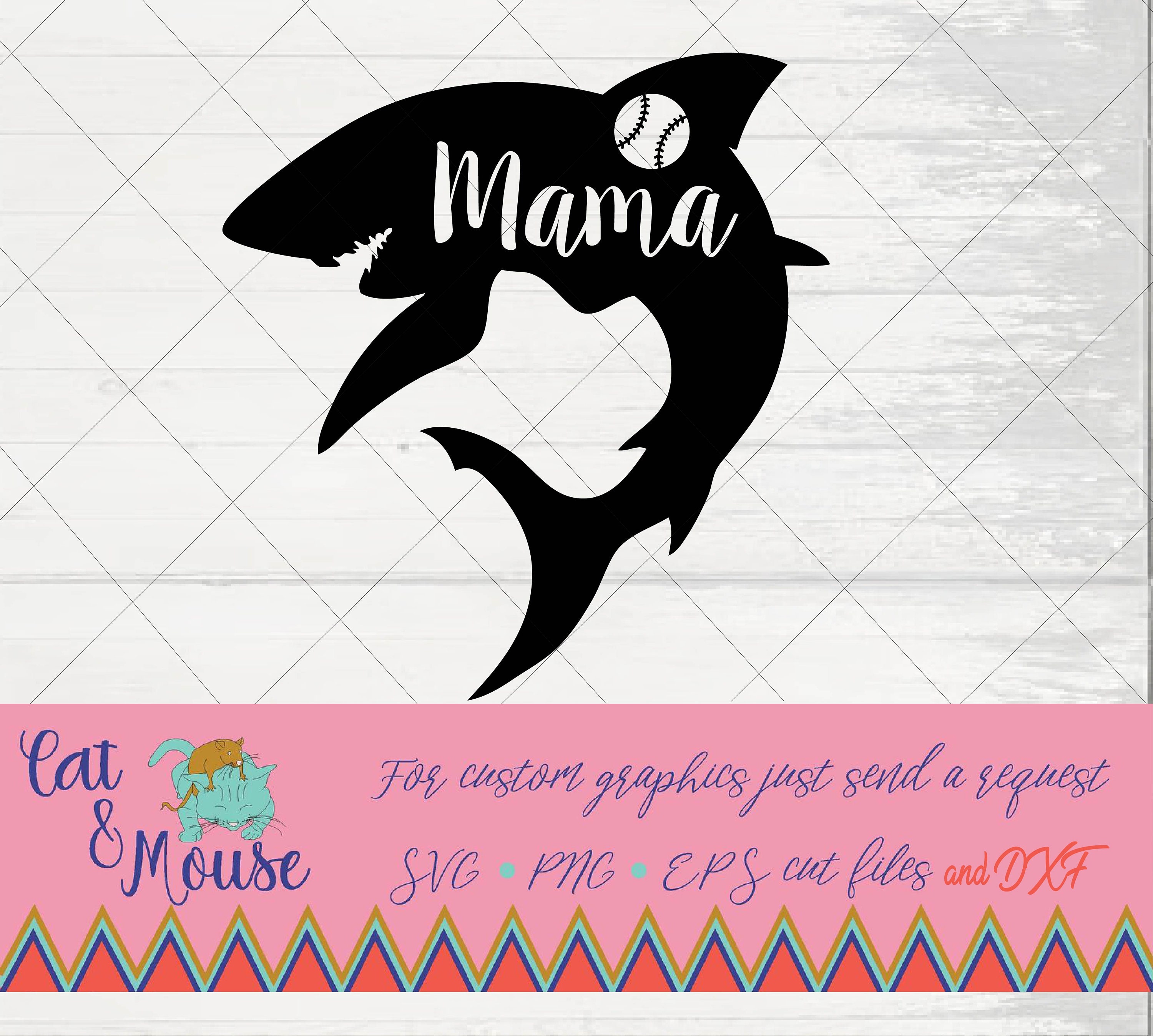 Mama Shark Baseball SVG Cricut Cut Files SVG Shirt SVG - Etsy