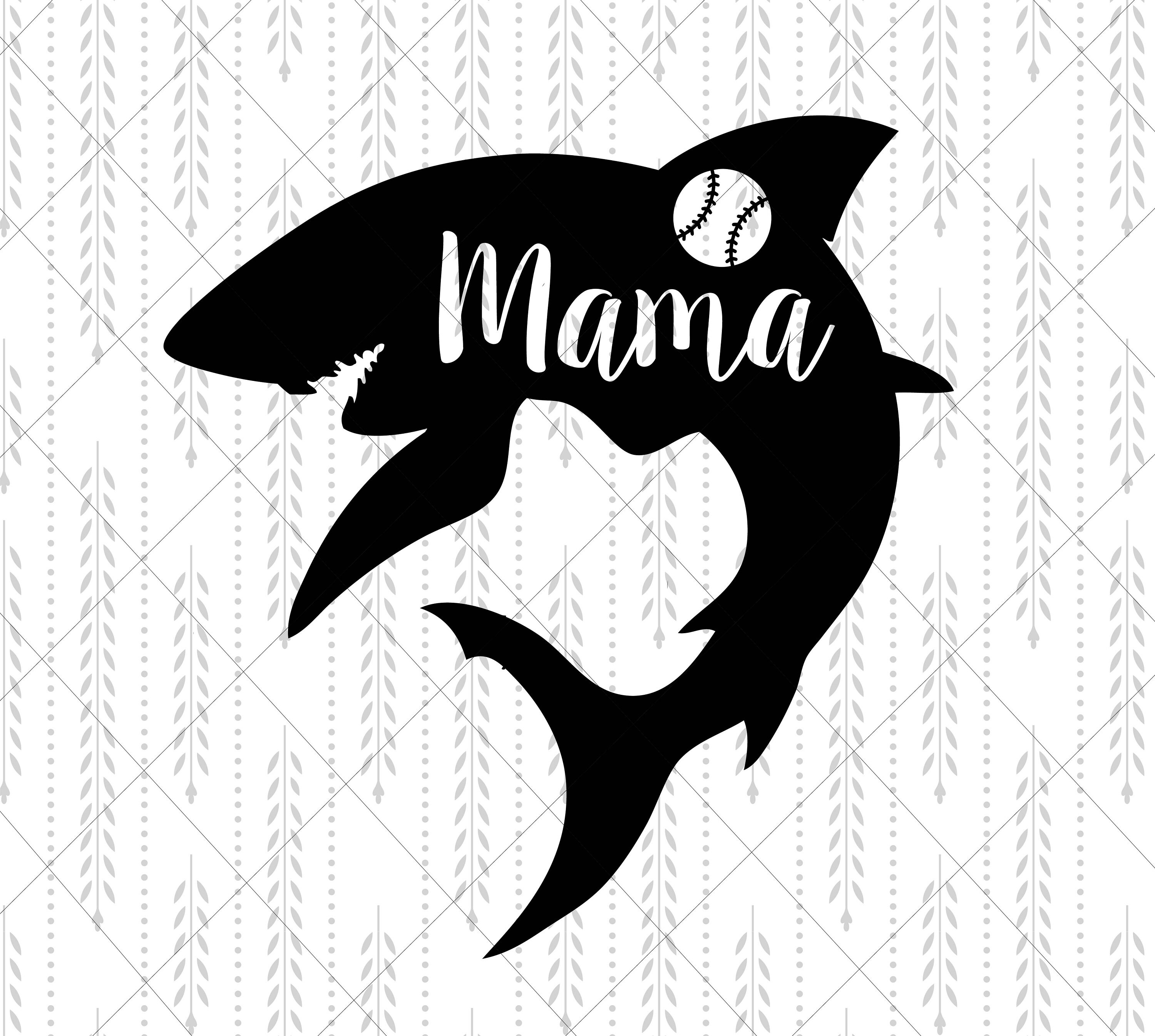 Mama Shark Baseball SVG Cricut Cut Files SVG Shirt SVG - Etsy