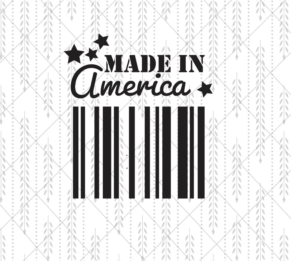 Made in america flag barcode SVG Cricut Cut files SVG | Etsy