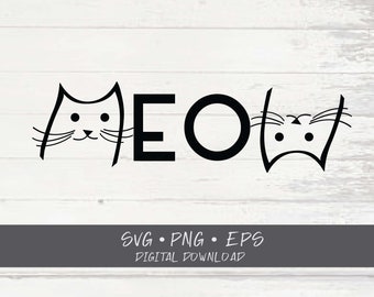 Cat SVG / Meow SVG / Digital Cut File / Laser Cut File / - Etsy