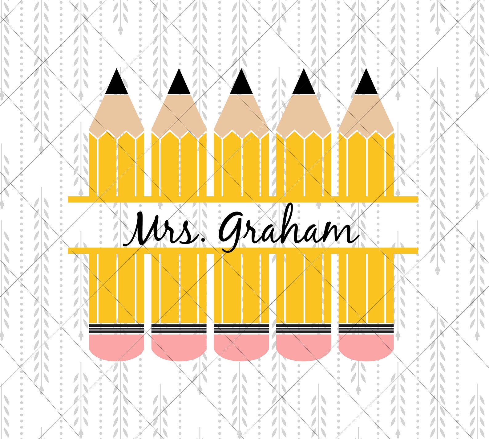 Teacher Monogram Pencils SVG Cricut Cut Files SVG Shirt SVG - Etsy