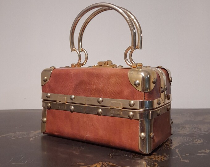 Vintage Midcentury 1950's-1960's Train Bag Delill Style Makup Box Train ...