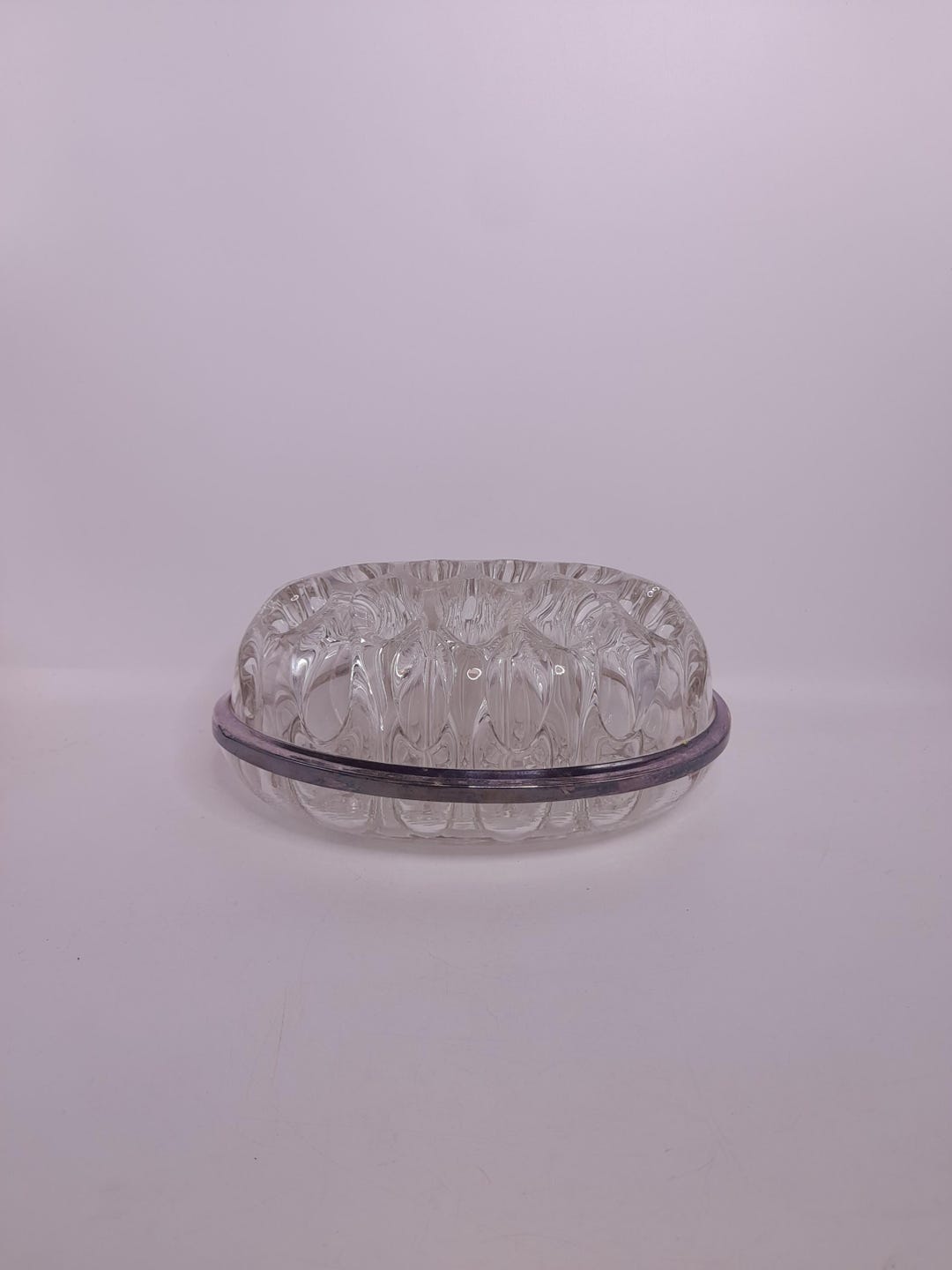 Vintage French Glass Flower Frog Pique Fleur Reims VMC Glass LUX Flower ...