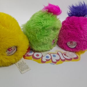 Popples Puffling Vintage Mattel Toy 80's Toys Pluche Vintage Red Yellow ...