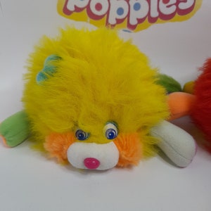 Popples Puffling Vintage Mattel Toy 80's Toys Pluche Vintage Red Yellow ...