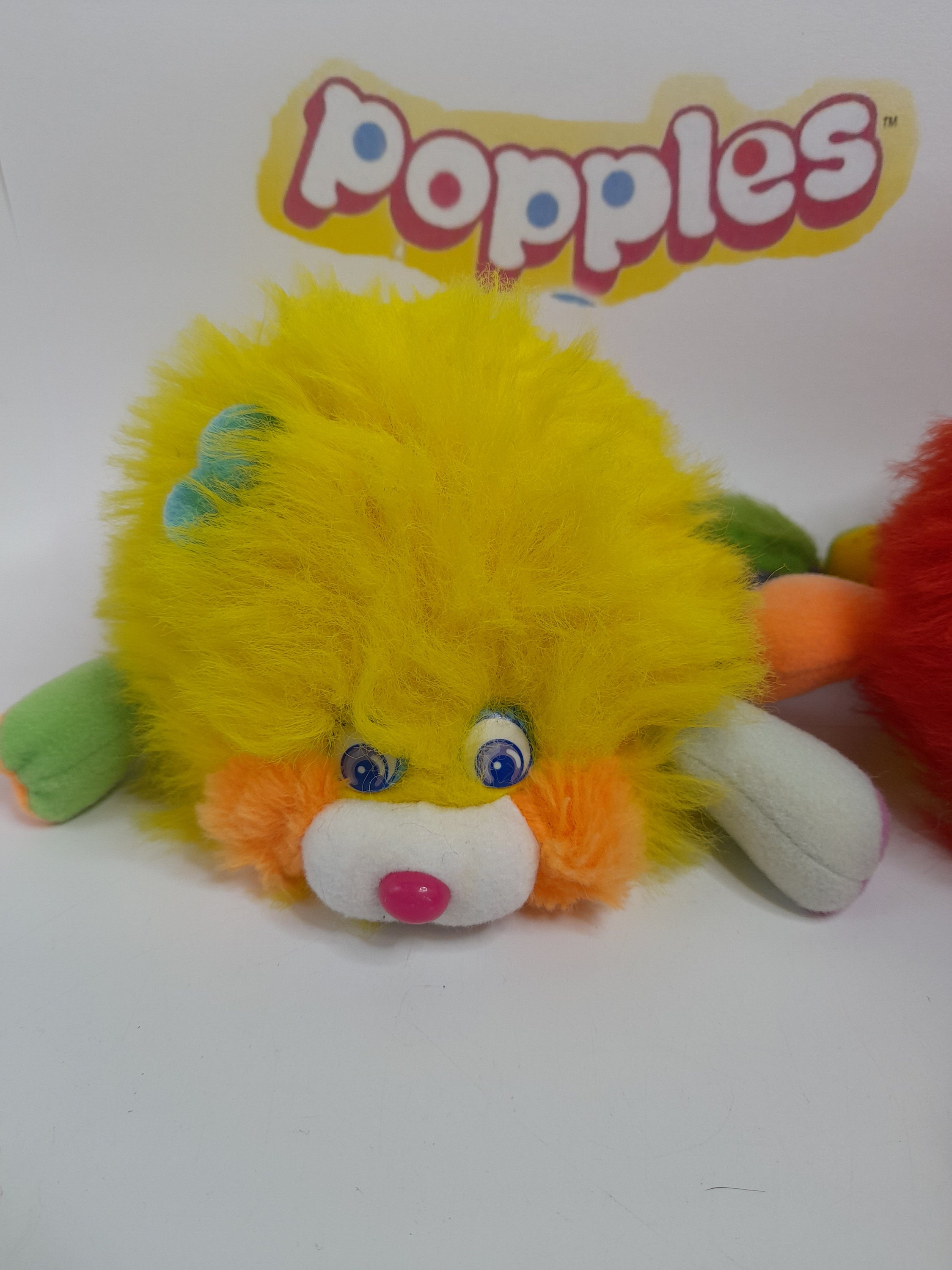 Popples Puffling Vintage Mattel Toy 80's Toys Pluche Vintage Red Yellow ...
