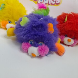Popples Puffling Vintage Mattel Toy 80's Toys Pluche Vintage Red Yellow ...
