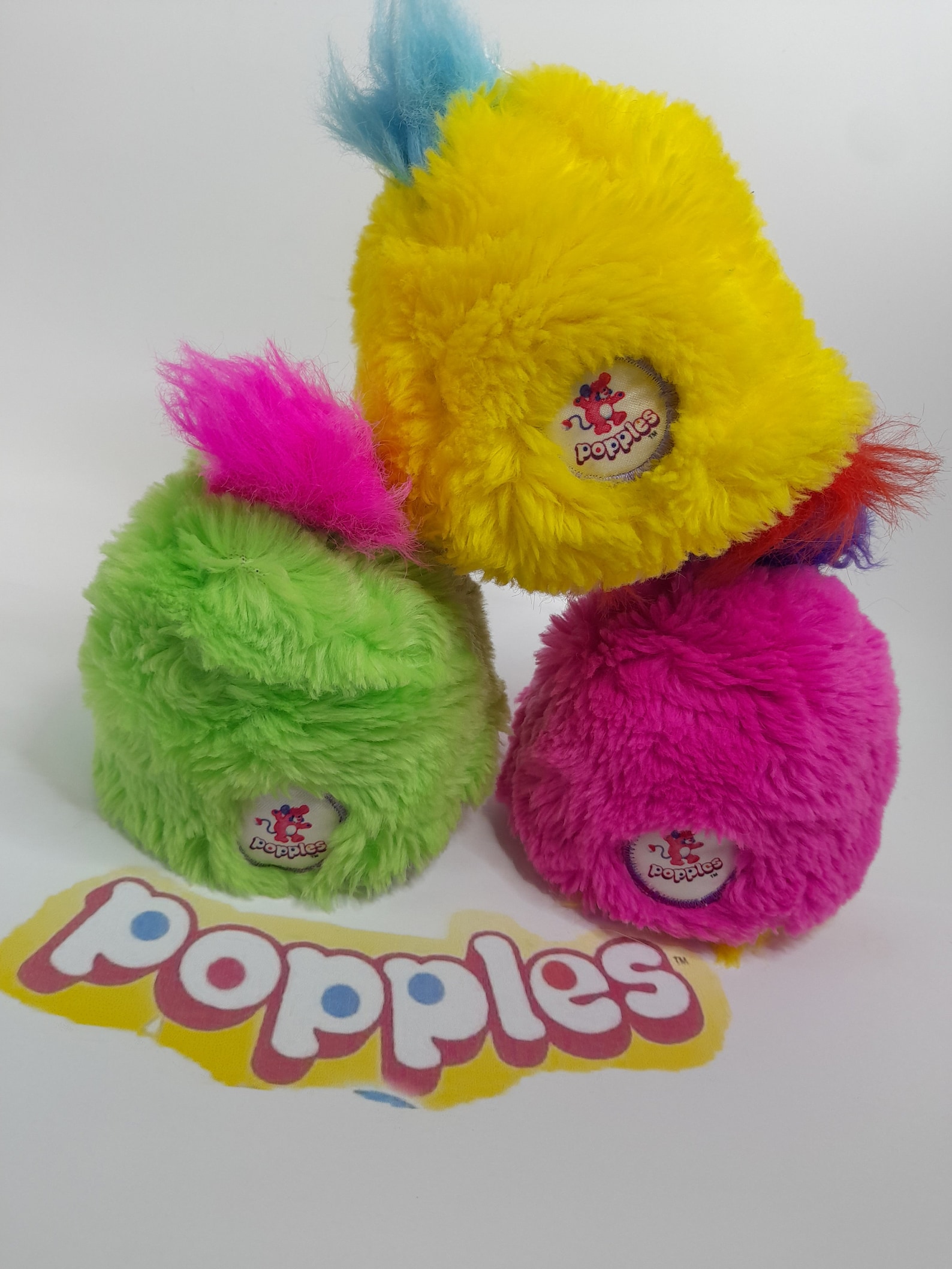 Popples Puffling Vintage Mattel Toy 80's Toys Pluche Vintage Red Yellow ...