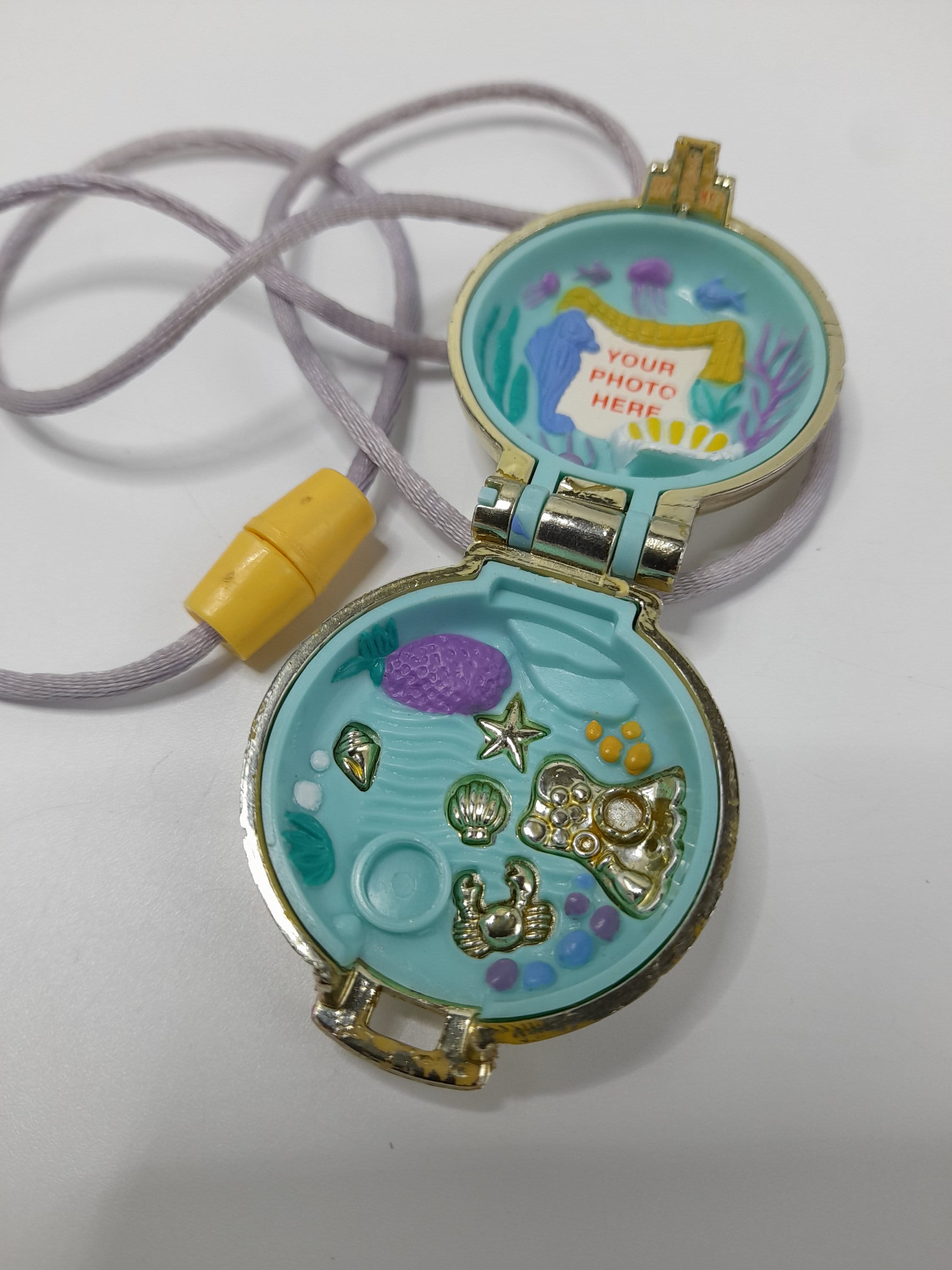 Vintage Polly Pocket Seashine Mermaid Locket 1993 Metallic Gold Shell ...