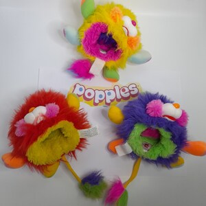 Popples Puffling Vintage Mattel Toy 80's Toys Pluche Vintage Red Yellow ...
