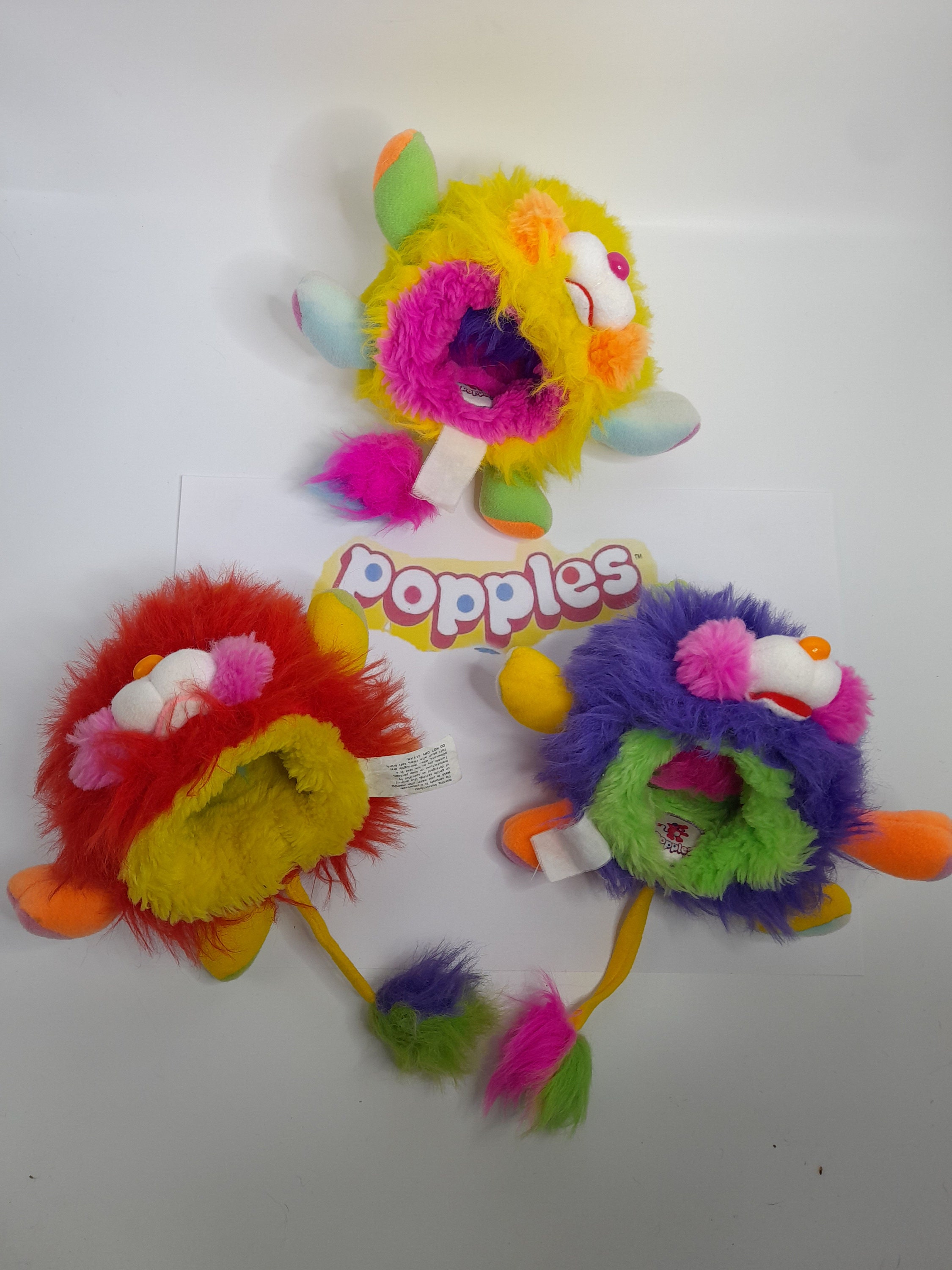 Popples Puffling Vintage Mattel Toy 80's Toys Pluche Vintage Red Yellow ...