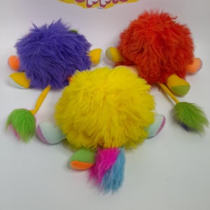 Popples Puffling Vintage Mattel Toy 80's Toys Pluche Vintage Red Yellow ...