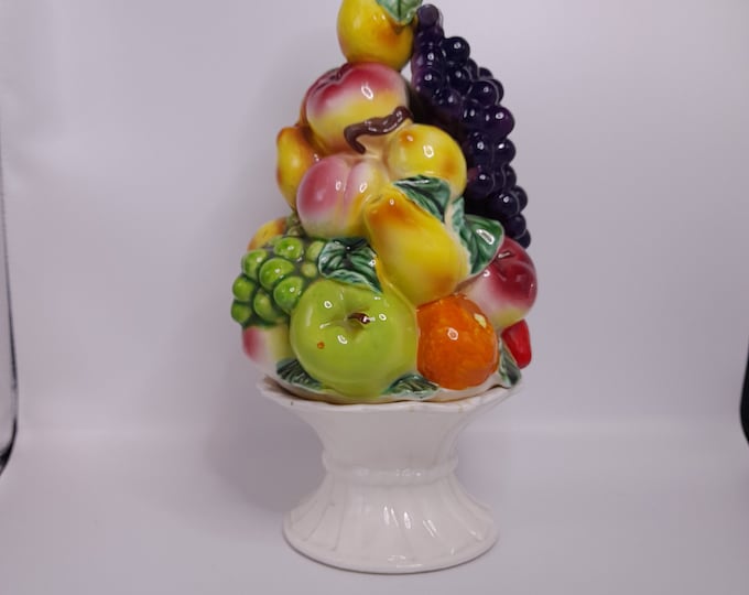 Vintage Hand Painted Ceramic Fruit Topiary Majolica Made in Japan 1960s ...
