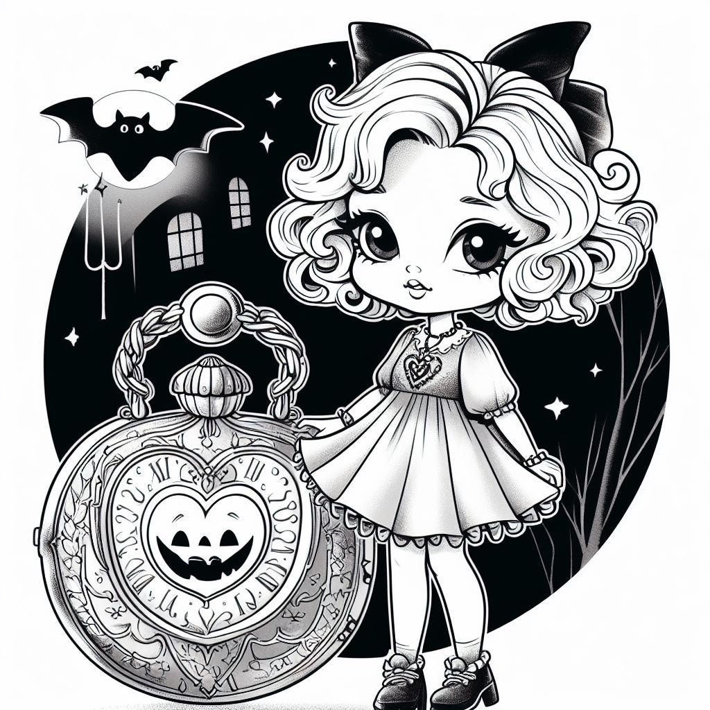 Polly Pocket Inspired Halloween Coloring Sheets Color Pages Bundle of 5 ...